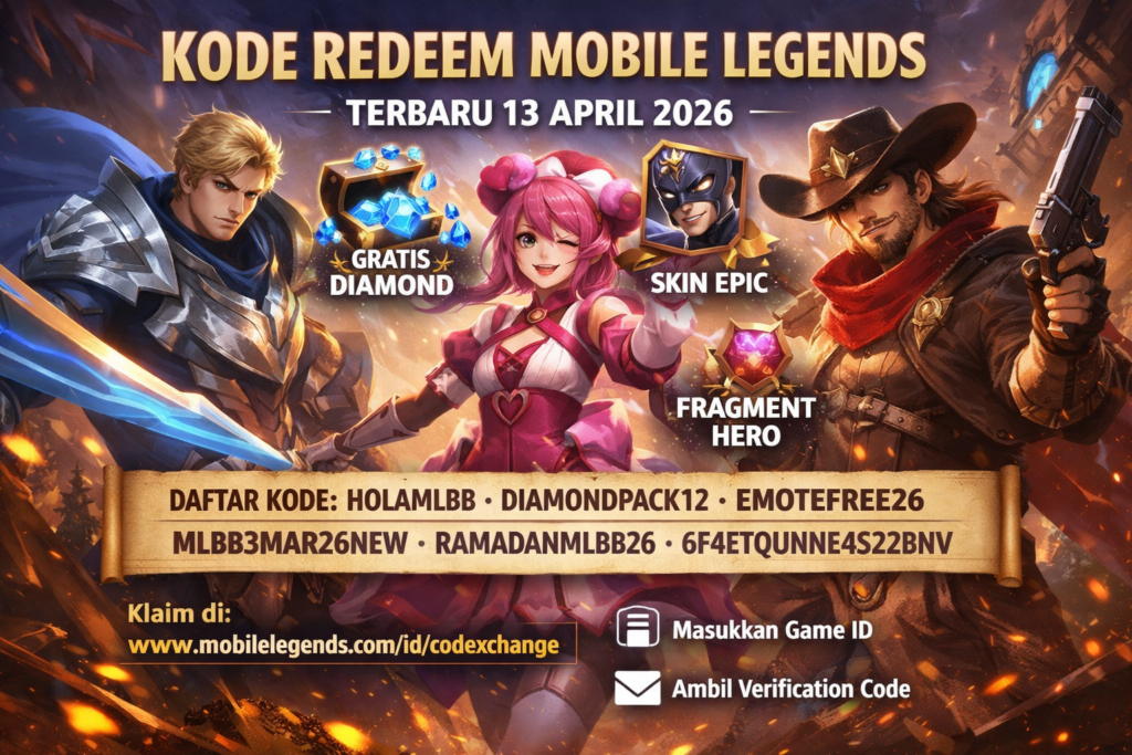 Buruan Klaim! Kode Redeem Mobile Legends 13 April 2026 Hadiah Skin ...