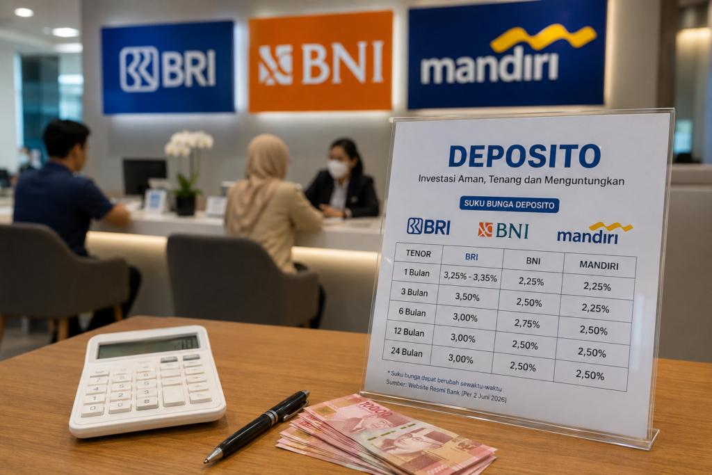 Daftar Bunga Deposito Terbaru BRI, BNI, dan Mandiri Terbaru Juni 2026 ...